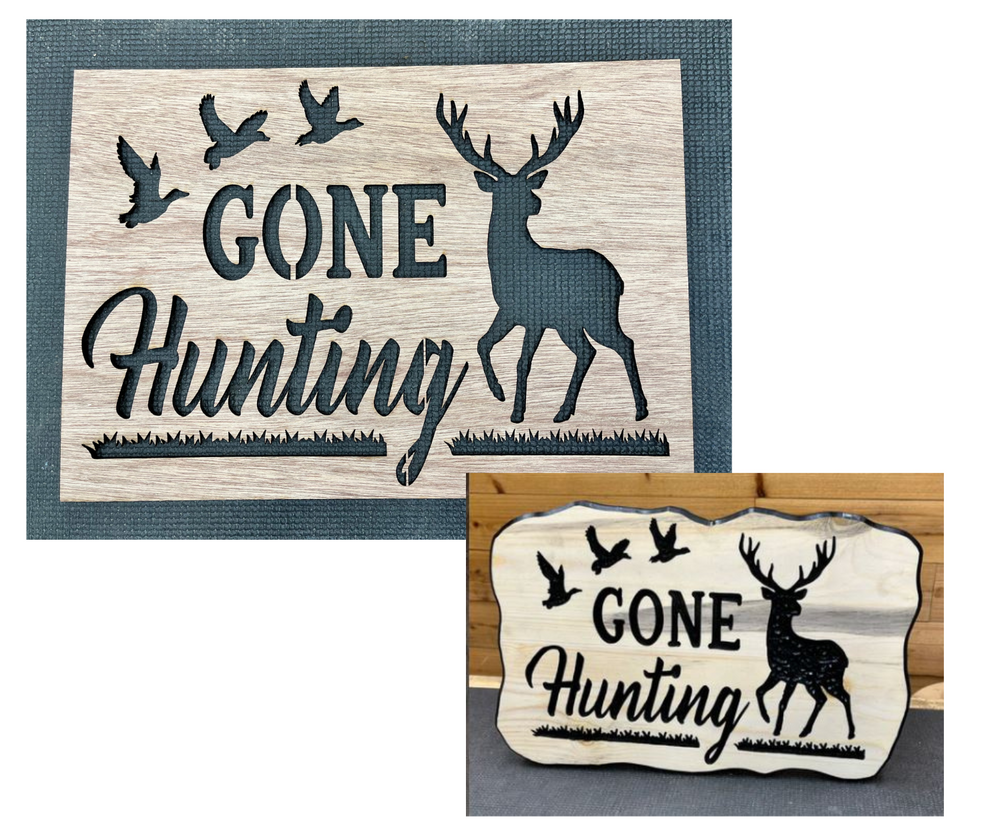 Gone Hunting Layout Stencil – Make a Wood Sign