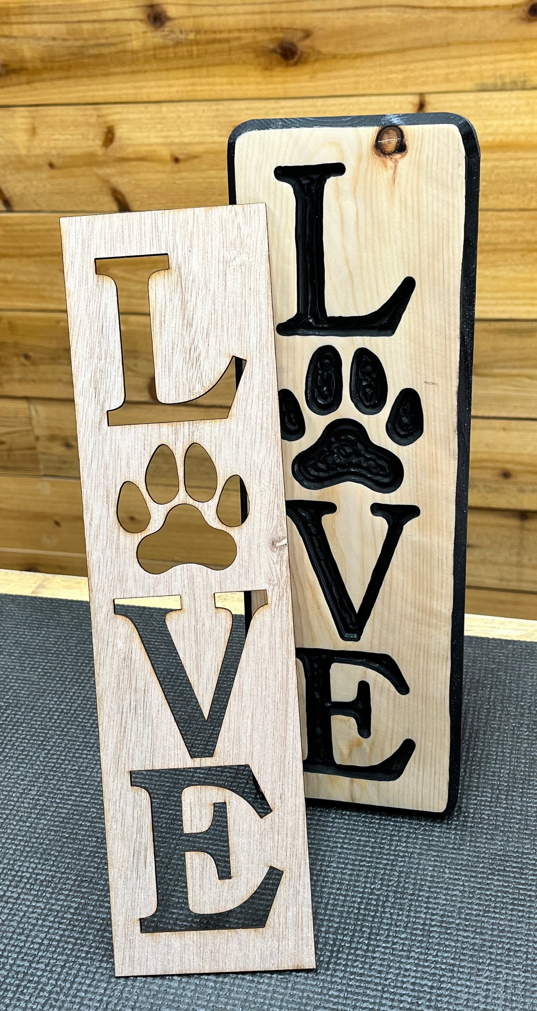 Love/Paw Layout Stencil – Make a Wood Sign