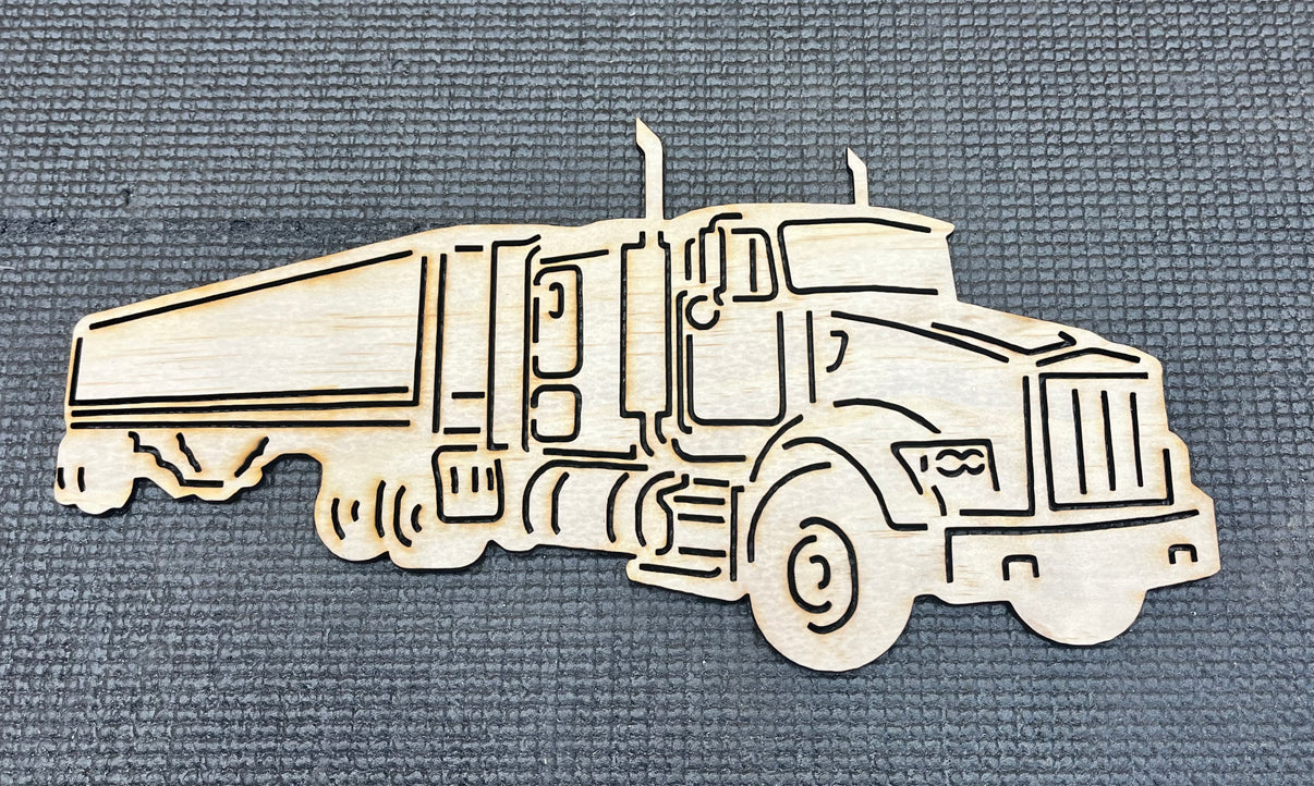 Semi Truck Big Rig Layout Stencil – Make a Wood Sign